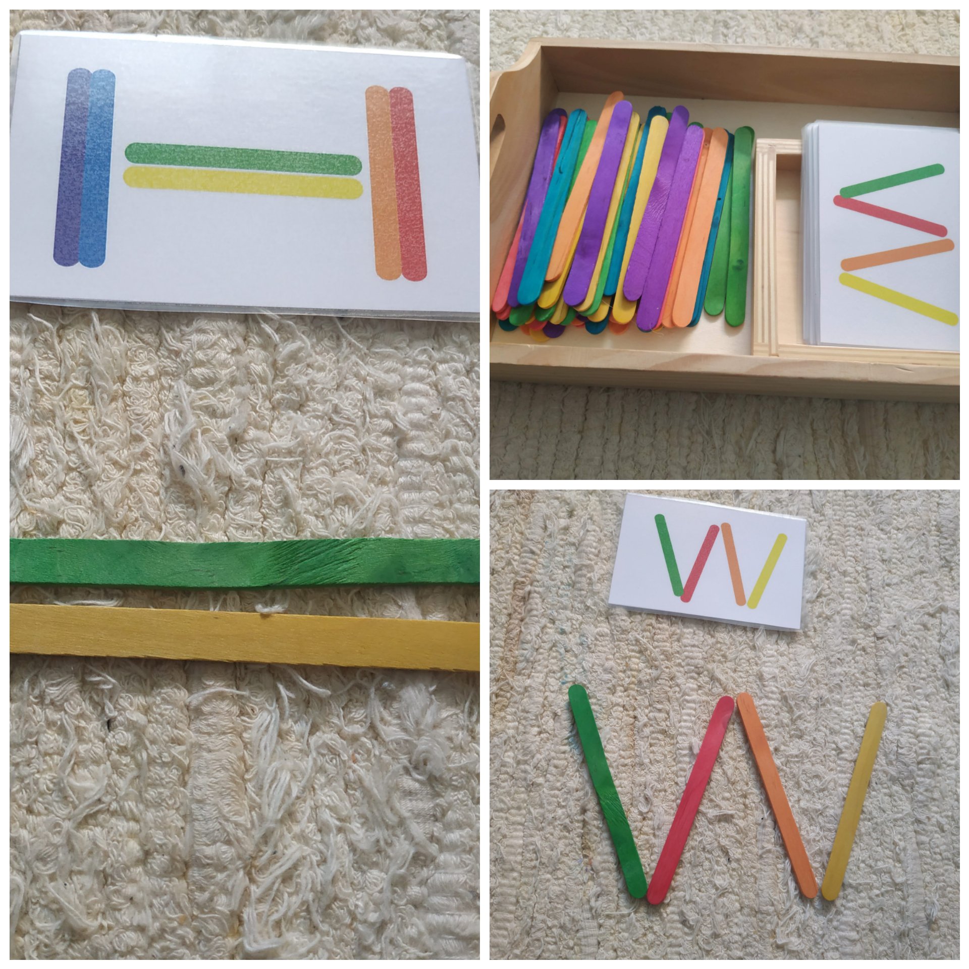 Tarjetas para reproducir patrones con palitos de helado – MiMontessori